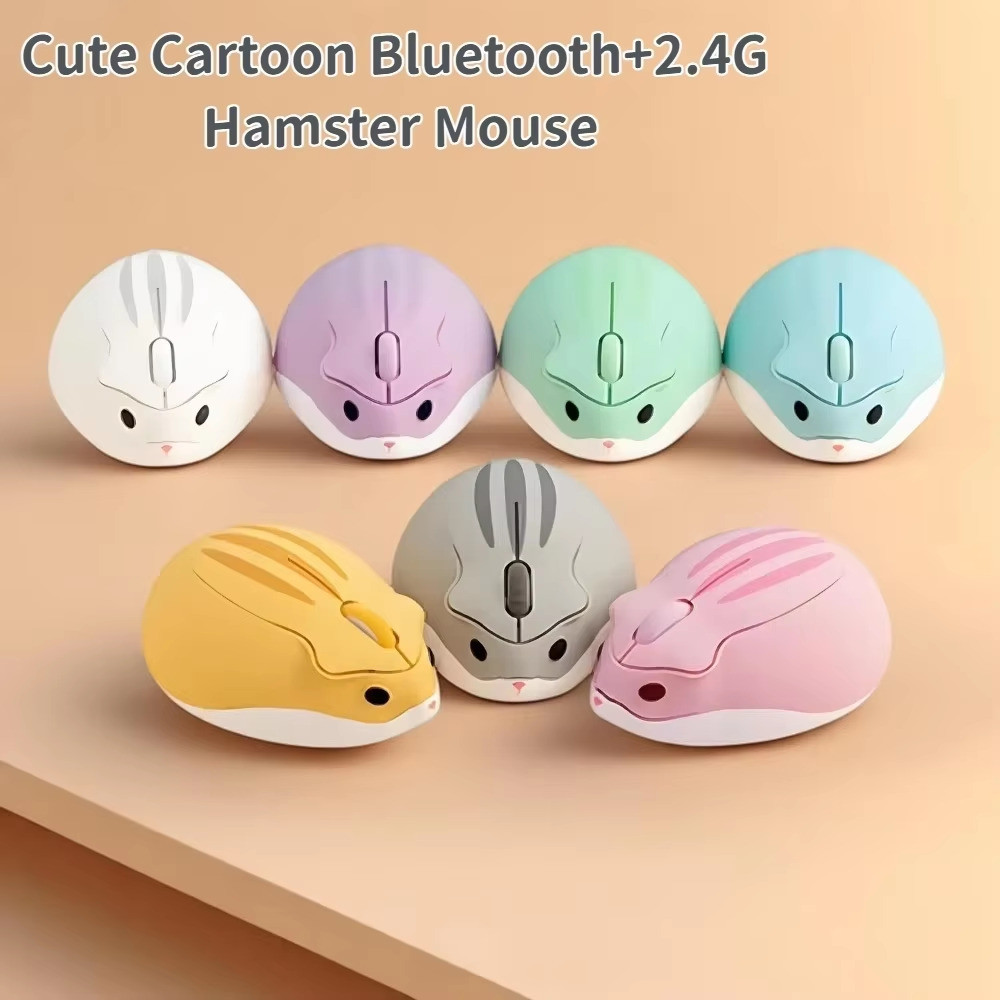 Wireless Mouse Hamster Dual Mode Bluetooth 2.4GHz Computer Optical ...