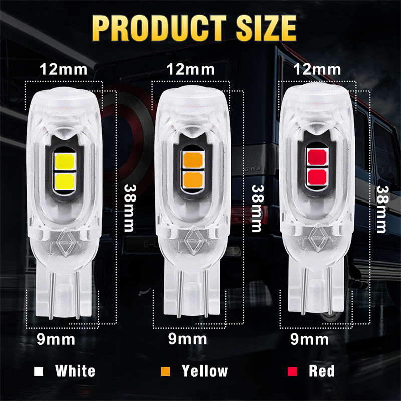 HLXG 1x T10 W5W lens Led Flash Strobe Bulb 194 WY5W Flashing Interior ...