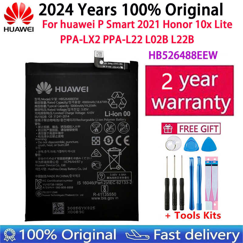 100% Original 5000Mah Hb526488eew Huawei P Smart 2021 Ppa-Lx2 Ppa-L22 ...