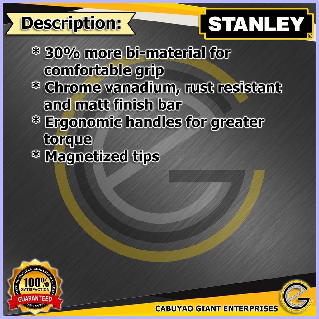 Stanley Cushion Grip Screw Driver (2 sets) (2-65-200) | Shopee Philippines
