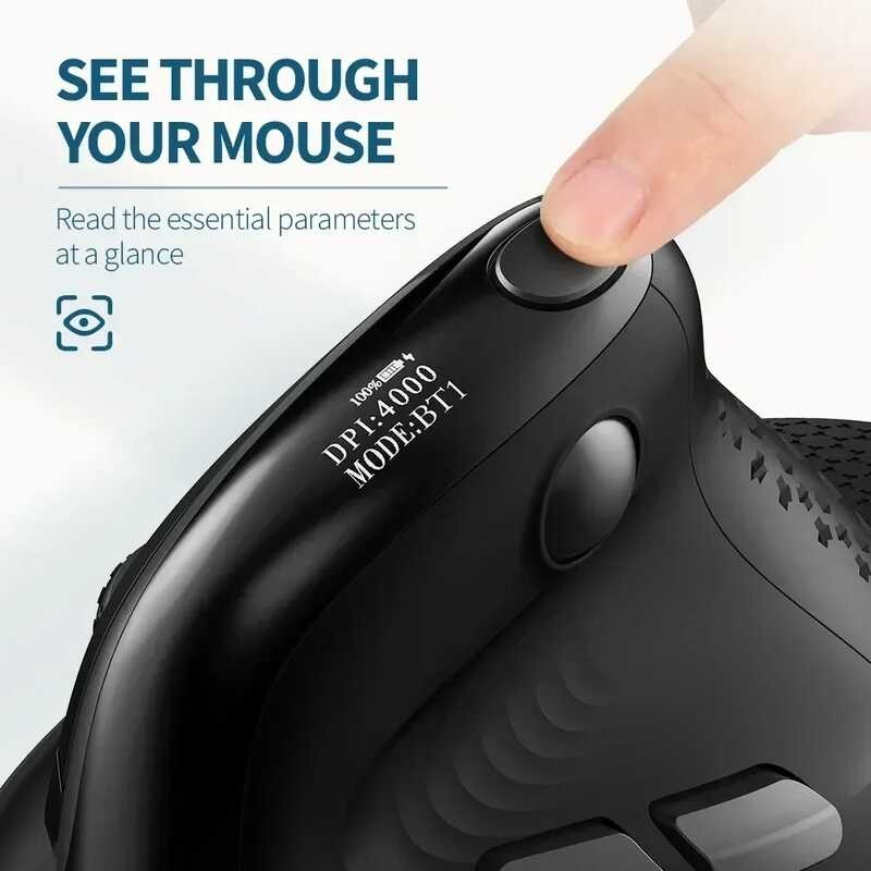 M618xsd De Vertical Mouse Paw3212 Sensor OLED Liquid Crystal Display ...