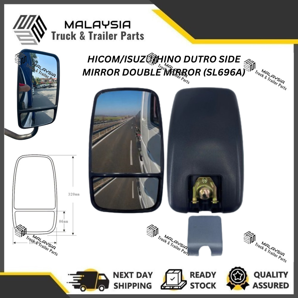 HICOM/ISUZU/HINO DUTRO SIDE MIRROR DOUBLE MIRROR CERMIN SISI TRUCK ...