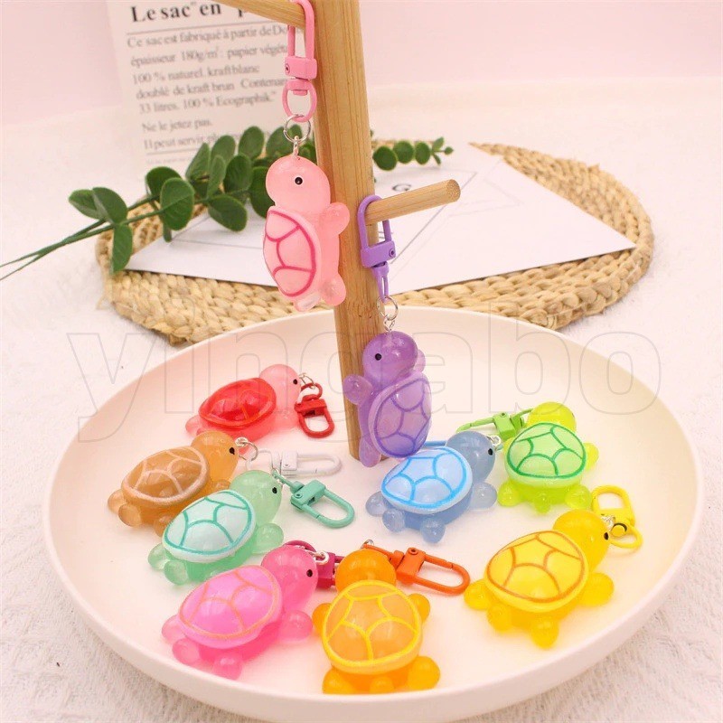 Cartoon Kuromi KT Melody Glow in the dark Turtle Keychain Pendant ...