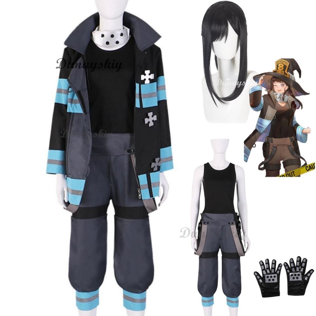Anime Fire Force Maki Oze Cosplay Costume Enn No Shouboutai Firefighter ...