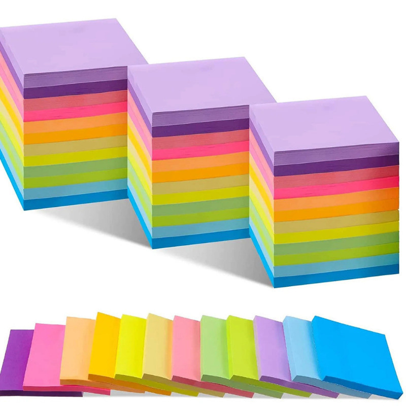 5 Packs Tearable Mini Sticky Notes - Square Self-Adhesive Memo Pads ...