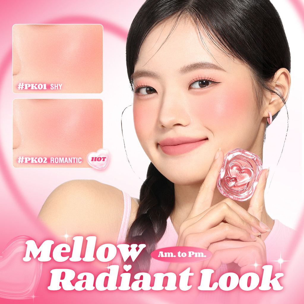 MAY PINKFLASH PF-F20 Mellow Radiant Blush High Pigment Fine Powder Smooth Non-cakey Blendable ...