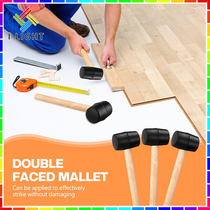 （Fast&COD）Tile Rubber Hammer Double-Faced Soft Mallet For Tiles 300g（8 ...