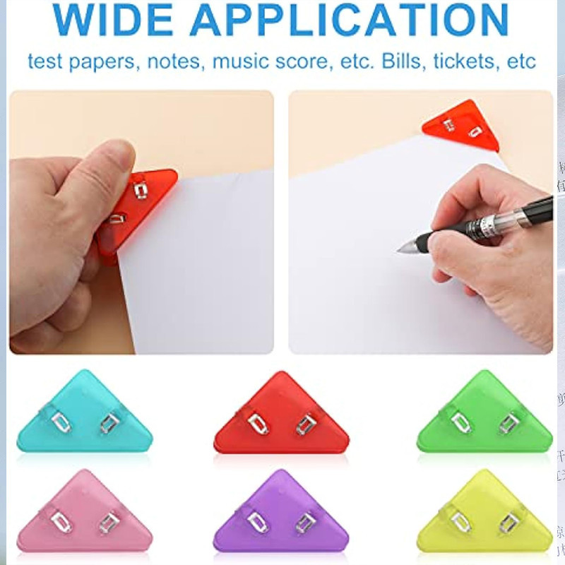 10pc Triangle Test Paper Clip Triangle Binder Clip Transparent Colorful ...