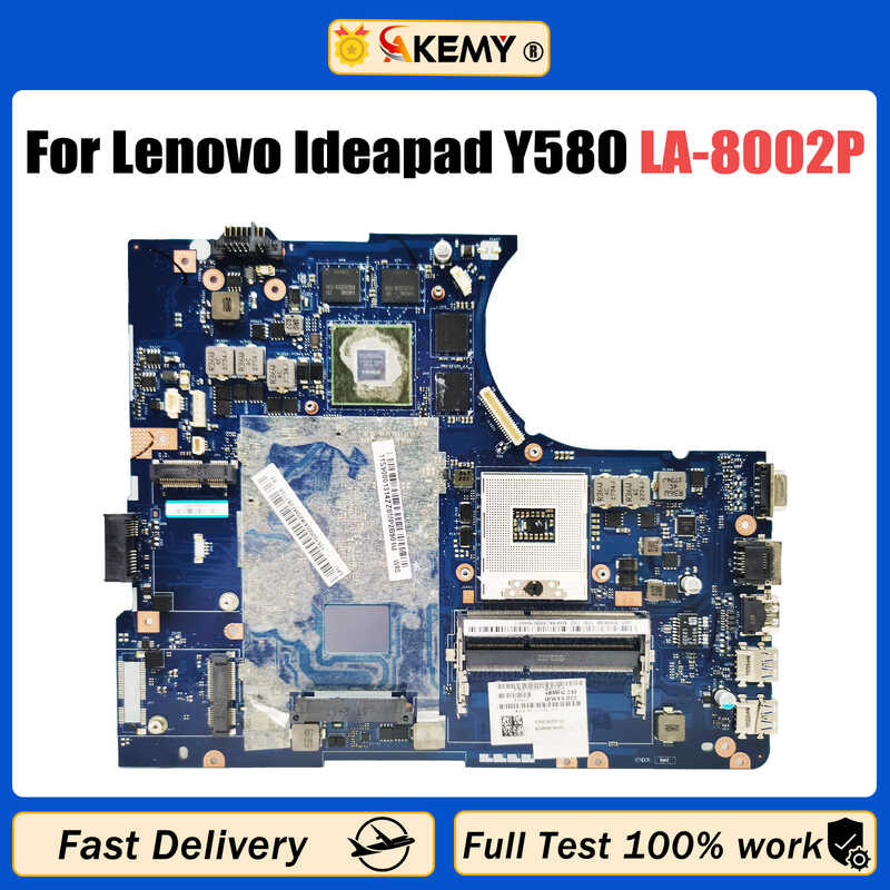 AKEMY Qiwy4 La-8002P Mainboard Para Sa Lenovo Ideapad Y580 Laptop ...
