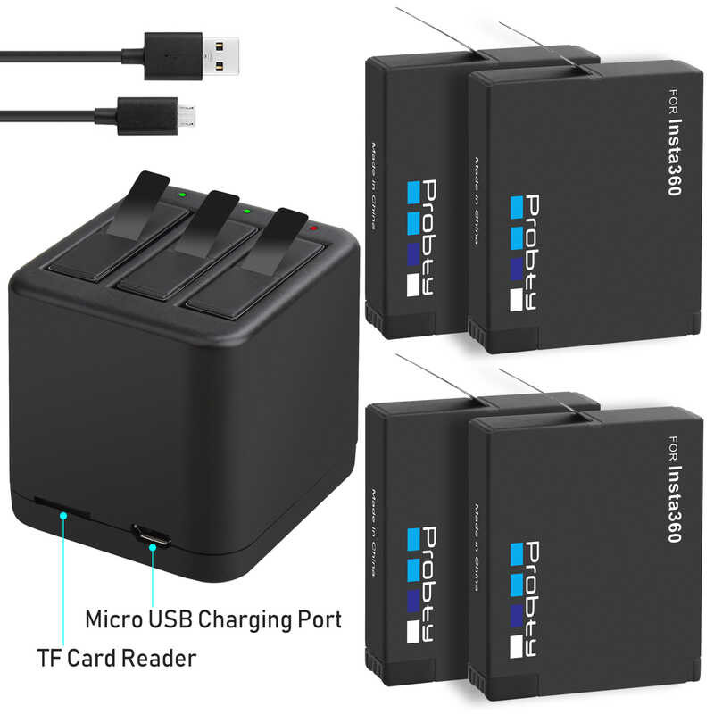 3.8V 1400Mah Insta360 ONE X Battery And Micro USB Battery Charger ...