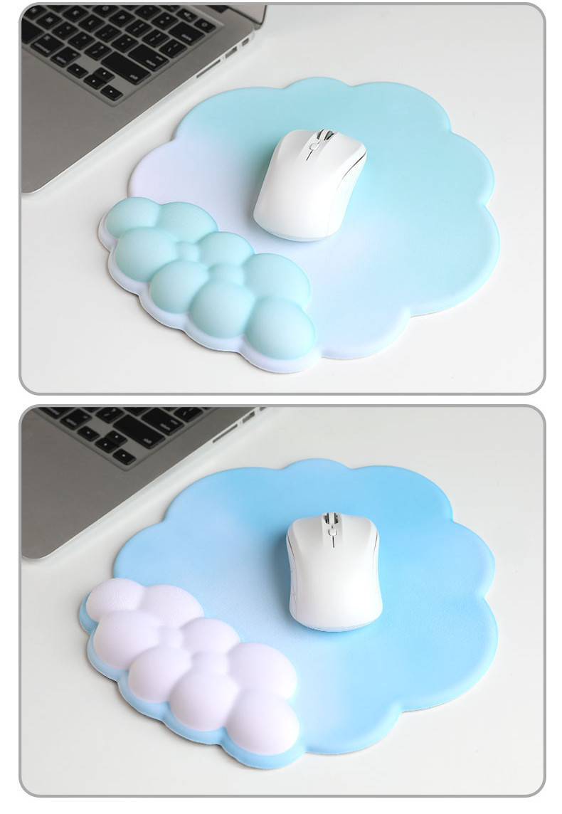 Cute Soft Silicone Wrist Pad Mouse Pad,Pink Gradient Cloud Rebound Non ...