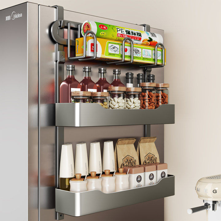 Refrigerator Side Rack Condiments Wall-mounted Storage Rack Multi-layer ...