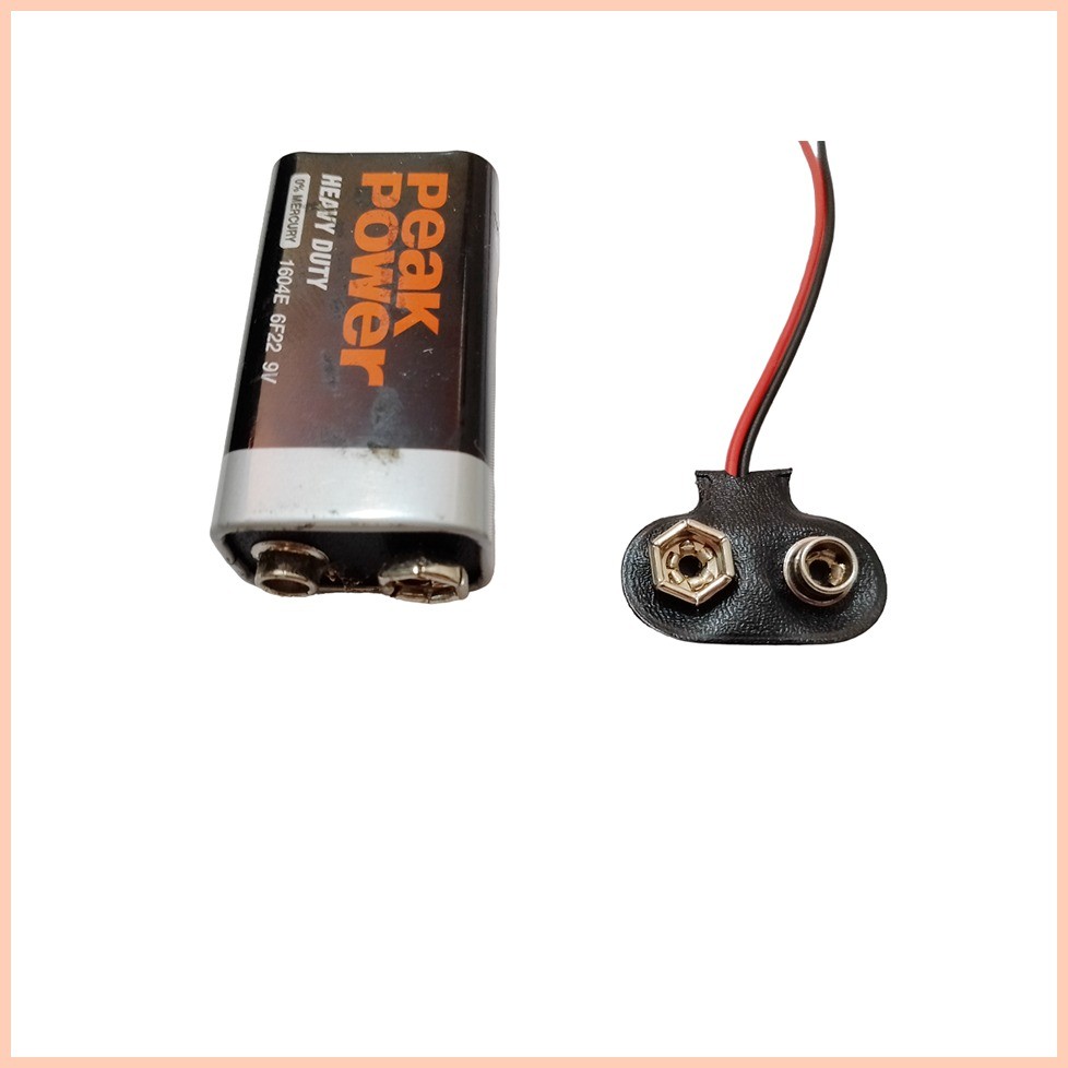 ONE PC PEAK POWER BATTERY 9V with 9V BATTERY SNAP CONNECTOR (2-PCS/1 ...