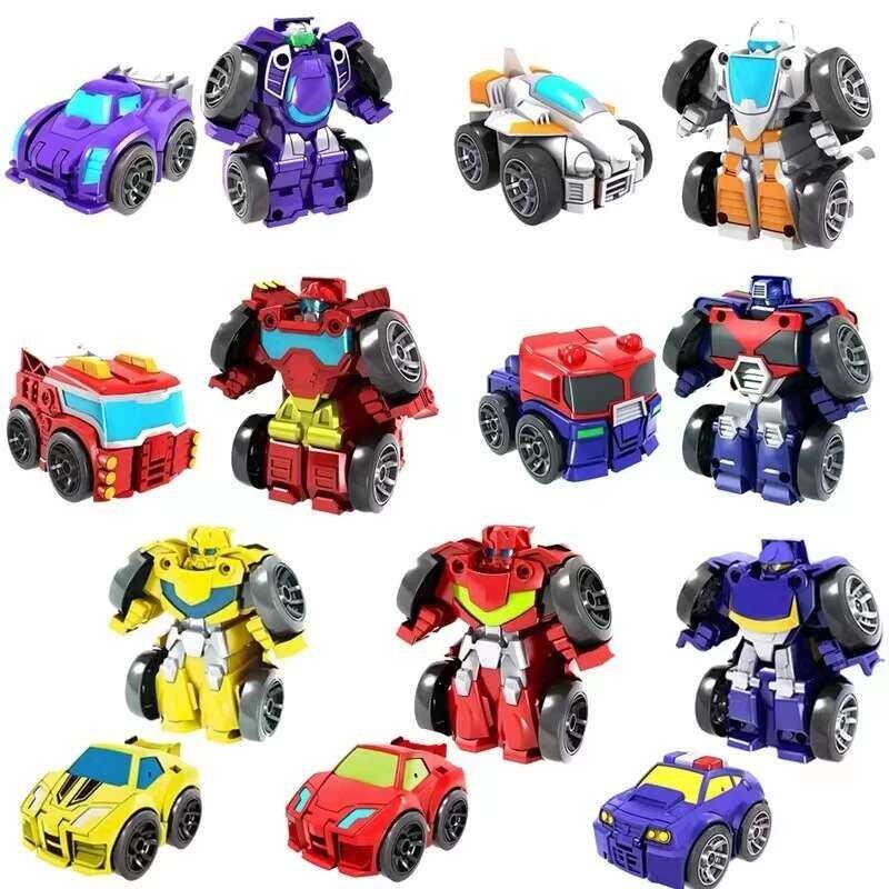 Robot Cartoon Transformation Deformed Mini Cars Robot Rescue Bots Car ...