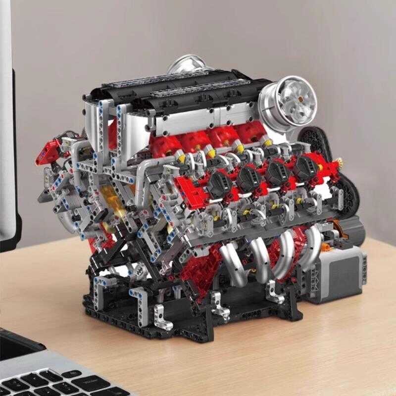 2024 new LEGO racing engine V8 mechanical assembly decoration model ...