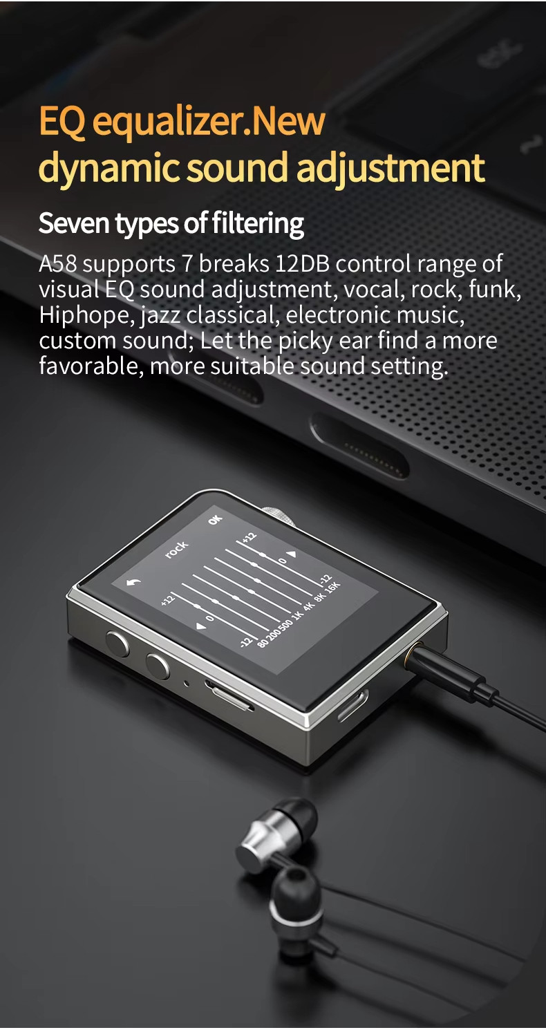RUIZU A58 HiFi Music MP3 Player DSD256 bluetooth mp3 player Portable ...
