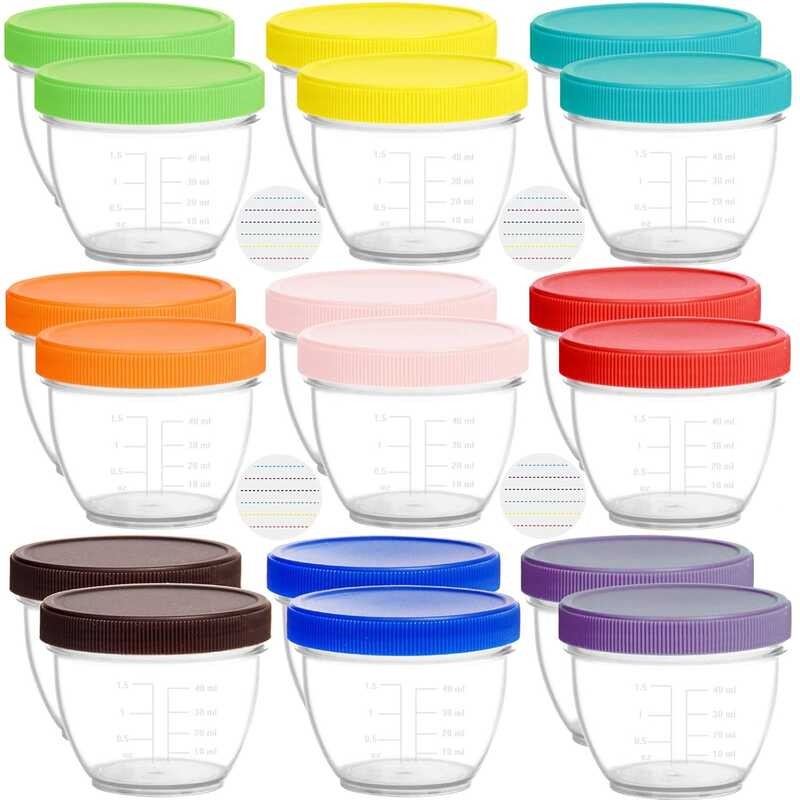 Youngever 18 Pack Storage, 2 Ounce Baby Food Containers with Lids and ...