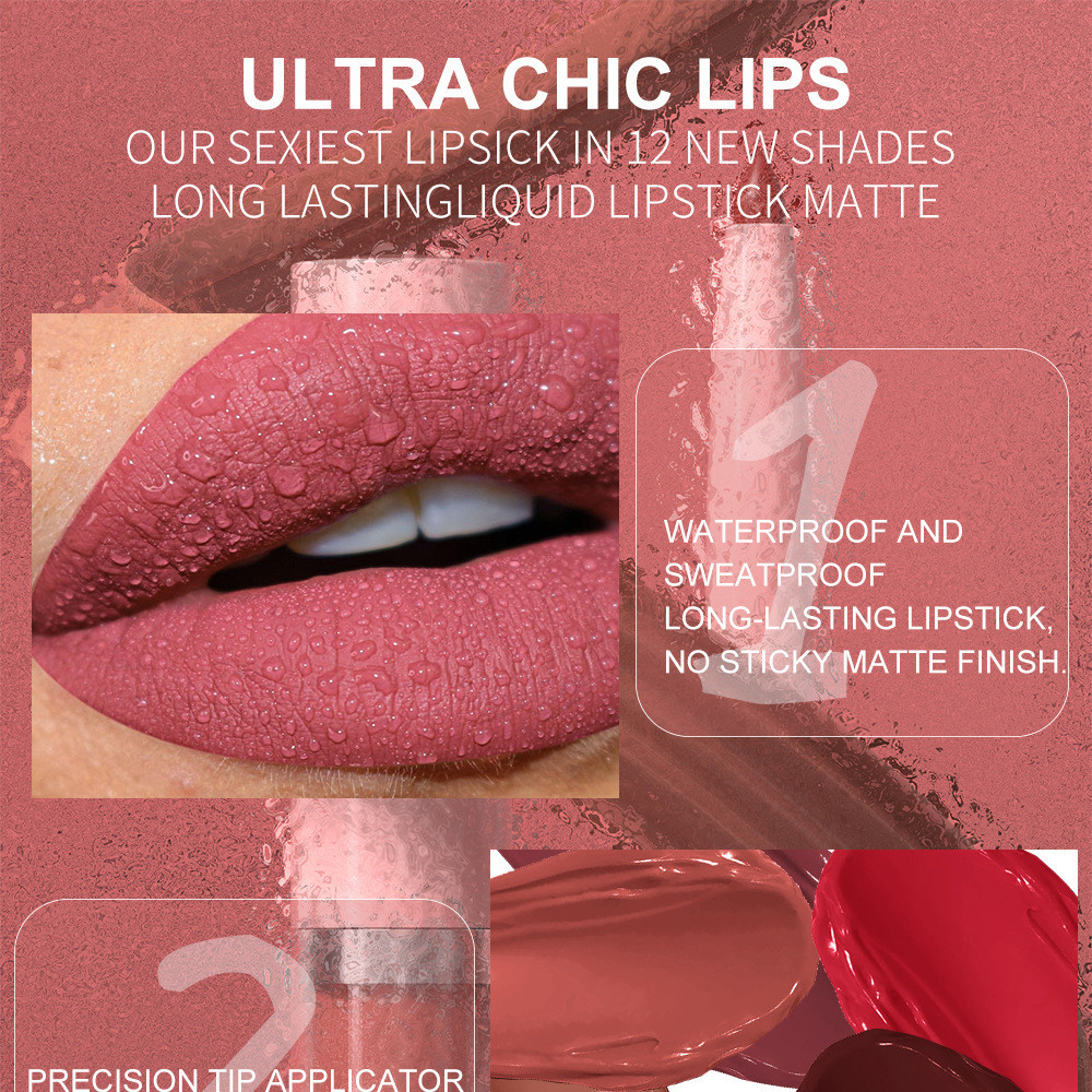 DUNUF 2 IN 1 Shaping Lip Contour Slim Lipliner Pencil Lip Gloss Set 12 ...