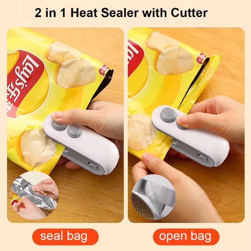 Portable Mini Sealer Heat Sealer For Snacks Home Use Rechargeable ...