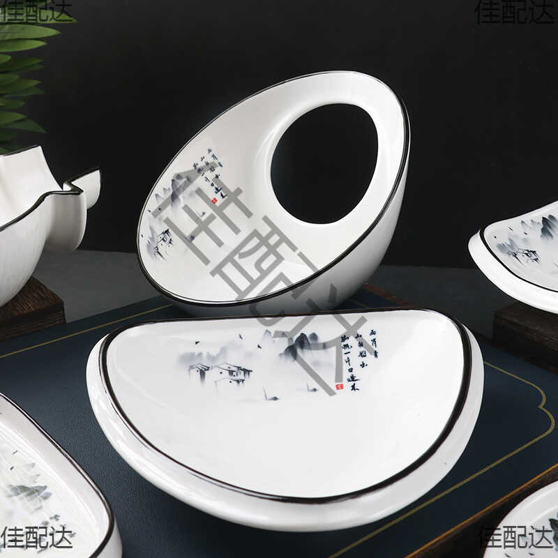 Plate commercial restaurant restaurant stir fry plate ceramic cold dish ...