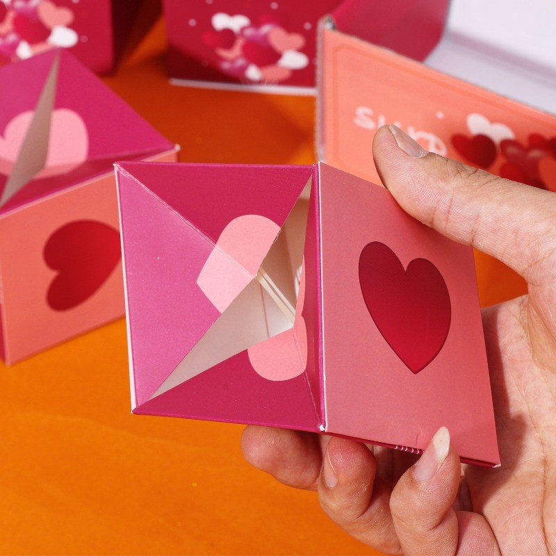 12Pcs/Set Creative Valentine'S Day Surprise Pop-up Gift Box Pink ...