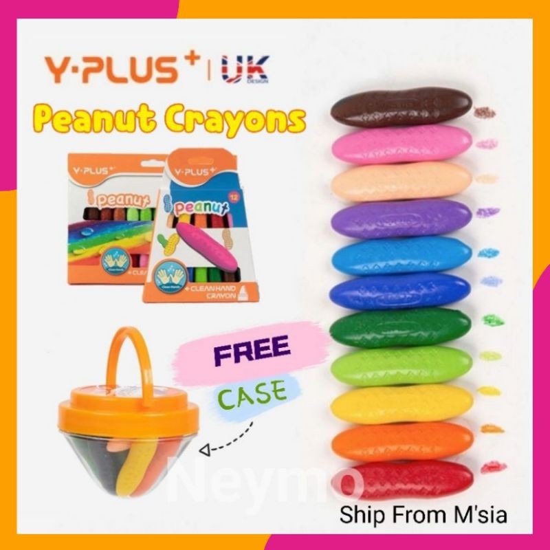 in stock Y Plus Children Peanut Crayons 12/24 color Washable Non-toxic ...