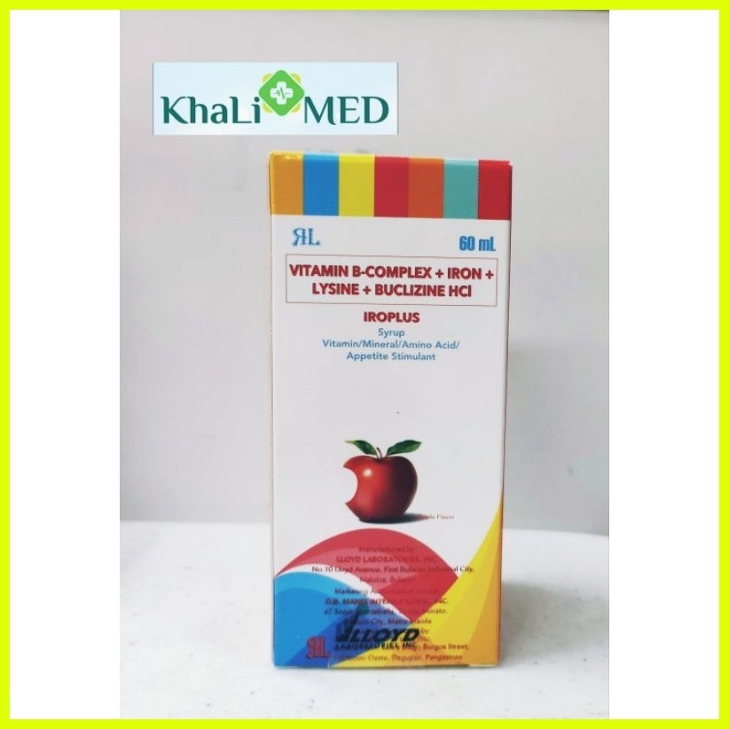 IROPLUS VITAMIN B-COMPLEX LYSINE +BUCLIZINE HCI 120ml / 250ml | Shopee ...