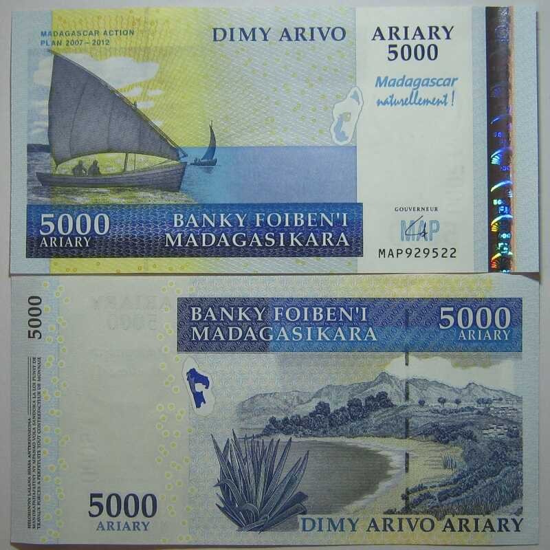Madagascar 5000 Ariary Action Plan Commemorative Note New UNC Authentic ...
