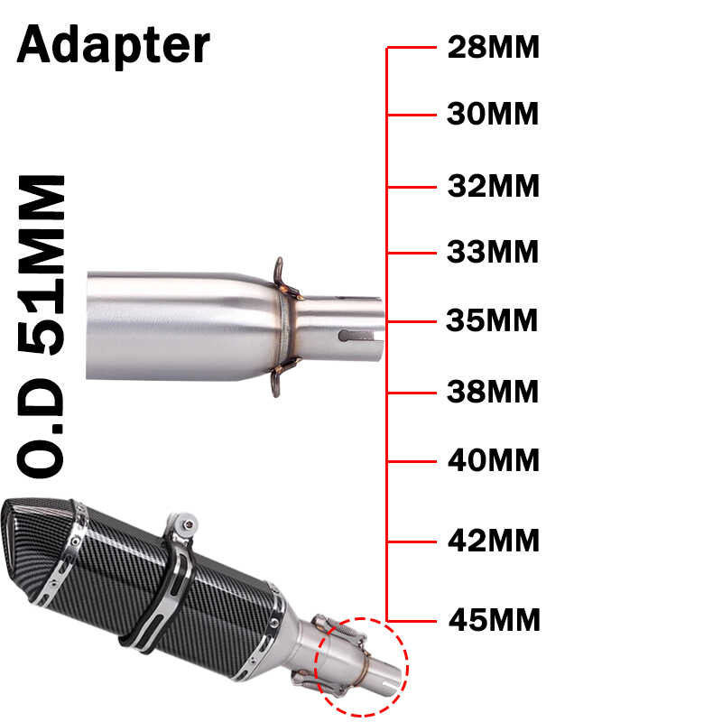 51 a mm Motorcycle Exhaust Adapter Escape Pipe Connection Reducer ...