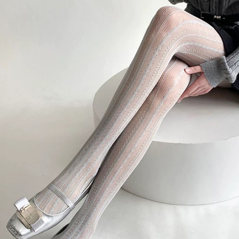 Women Girls Vintage Fishnet Rattan Mesh Lace Pattern Tights Hollowed ...