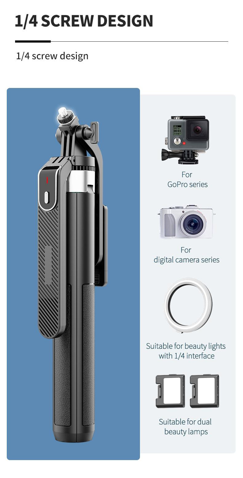 P185 gimbal 1800mm Wireless Selfie Stick Tripod Stand Foldable Monopod ...