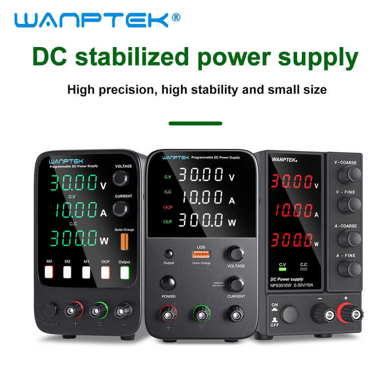 Adjustable DC Wanptek 30V 10A 60V 5A Lab Bench Source Stabilized Power Supply Voltage Regulator ...