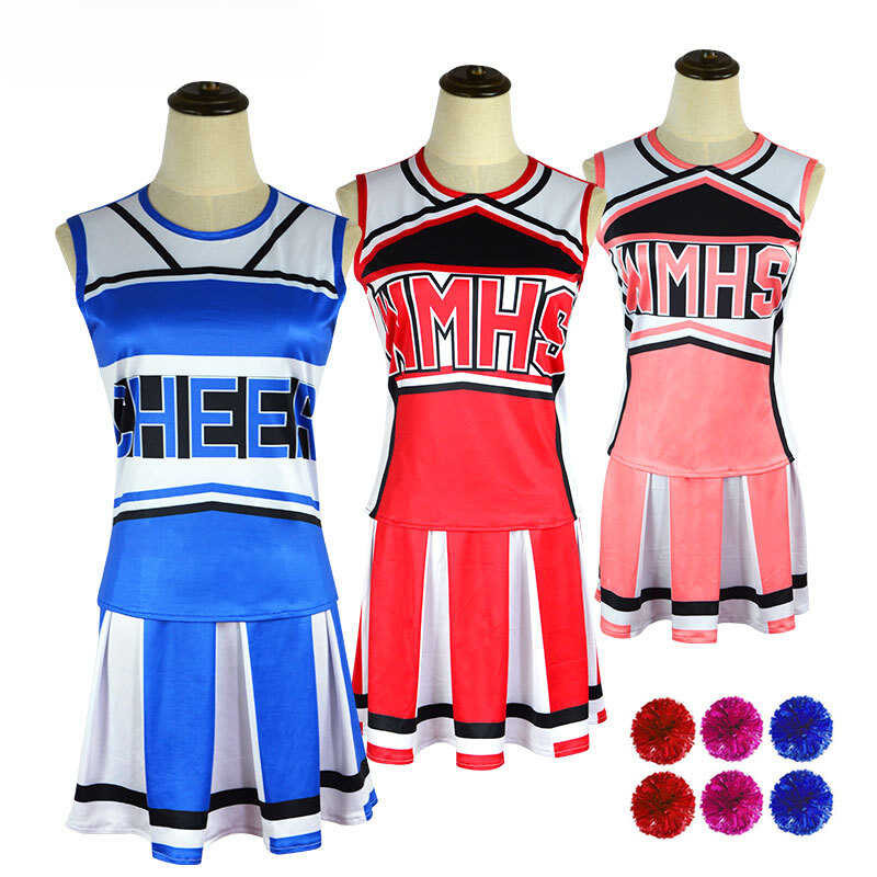 High School Girls Cheerleader Cosplay Costume Glee Style Cheerleading ...