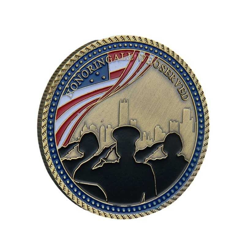 US Military Commemorative Coin Veterans Commemorative Coin Painted ...