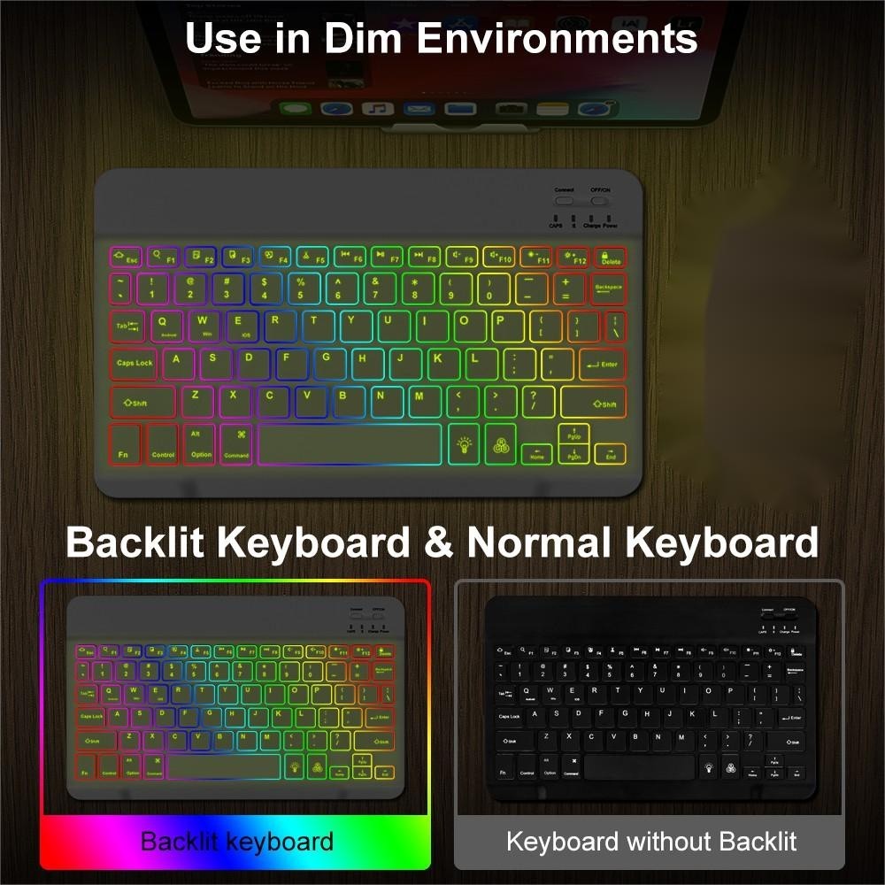GOOJODOQ Wireless Bluetooth Keyboard and Mouse Backlit Rechargeable for ...
