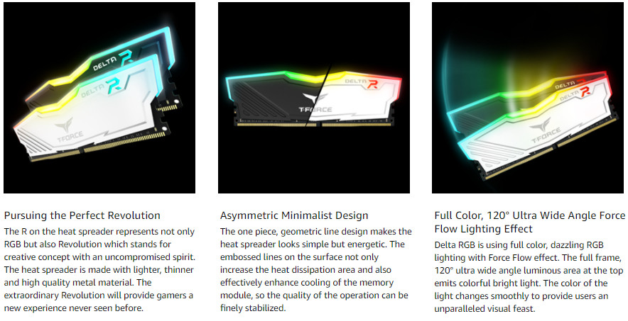TEAMGROUP Delta RGB DDR4 8GB 16GB 3200MHz 3600MHz Desktop Gaming Memory ...