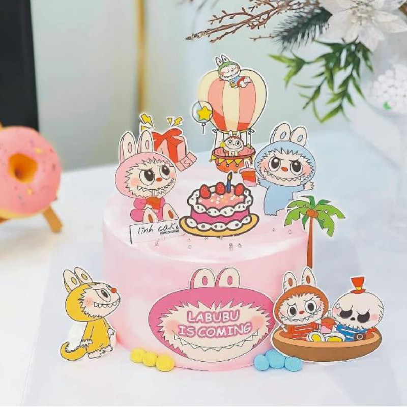 Labubu Children's Birthday Cake Decoration Plugin Theme Party ...