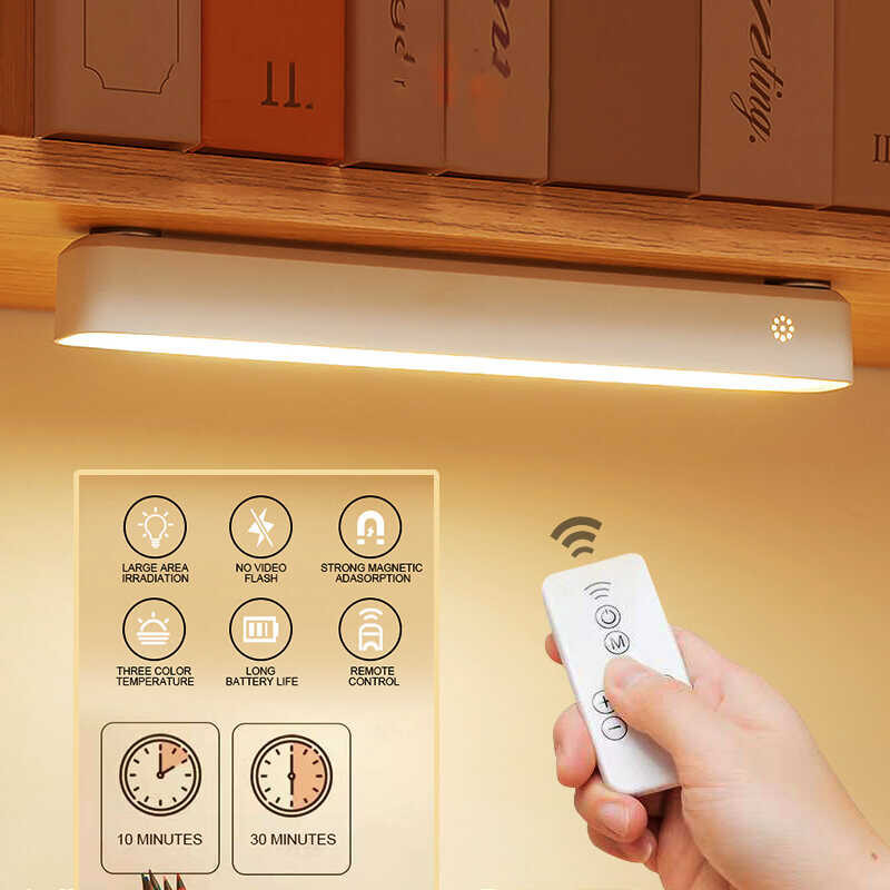 Room Magnetic LED Rechargeable Study Lamp Shade Dim For Bedroom Mini ...