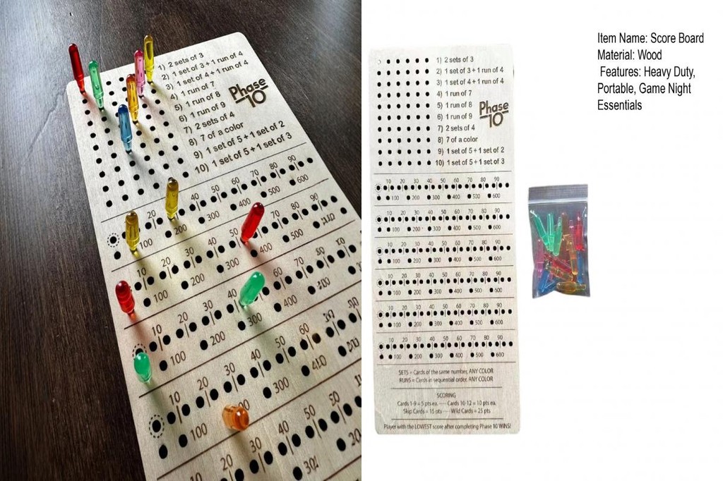 Durable Score Sheet Colorful Pegs Wooden Scoreboard for Fun Family Game ...