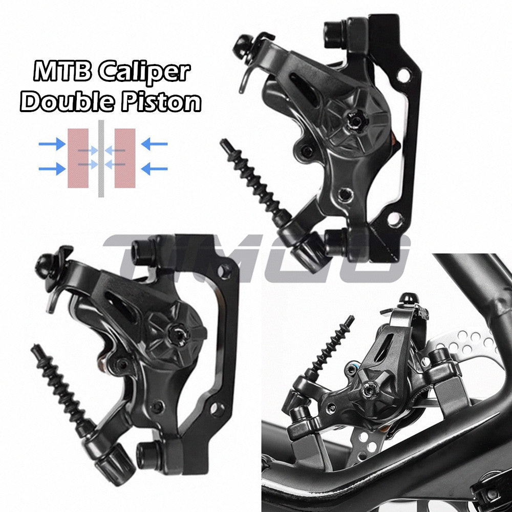MTB Mountain Bike Mechanical Disc Brake Caliper Dual 2-Piston Cable ...