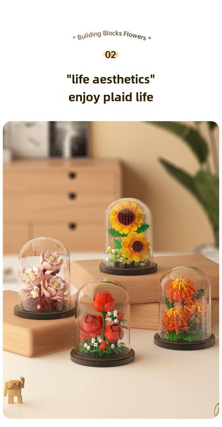 Eternal Flowers with light, Christmas gift Accumulated Wood Flowers ...