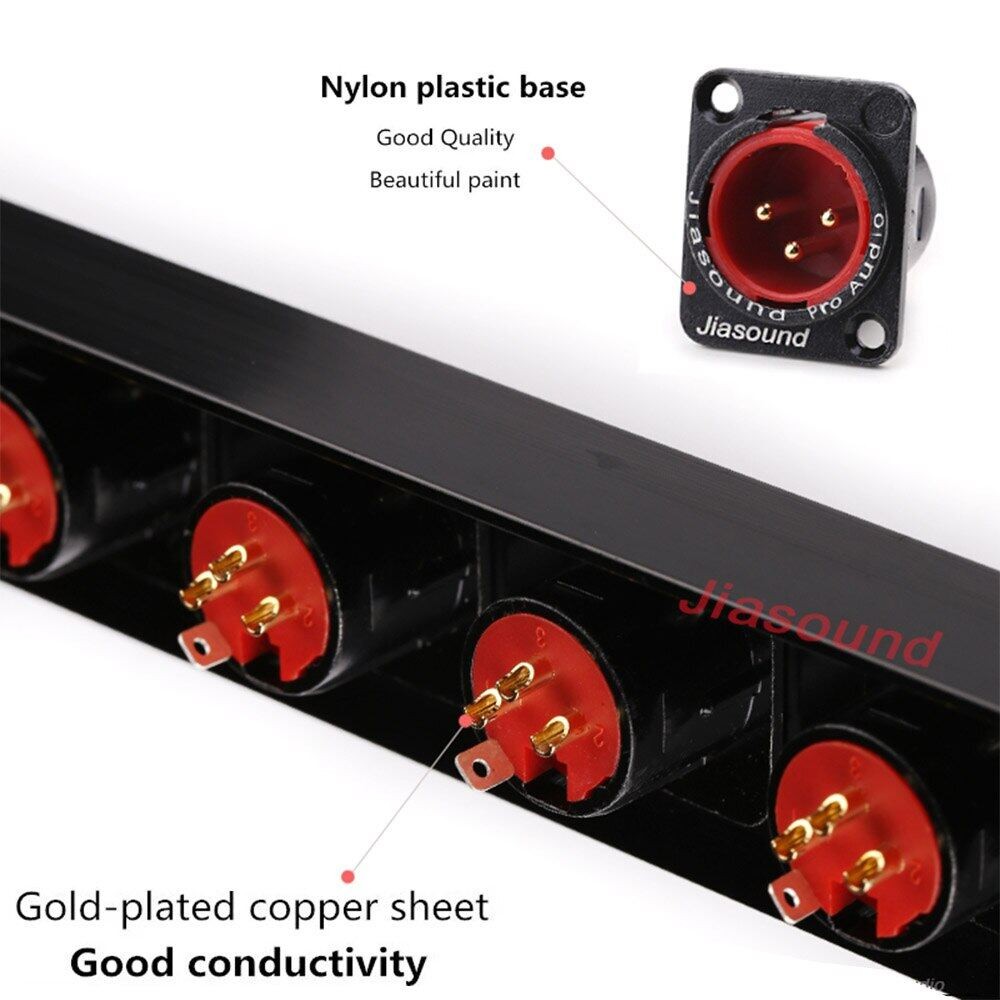 Rack Patch Panel 8 12 16 Way XLR Male Canon Connnector 1U Flight Case ...