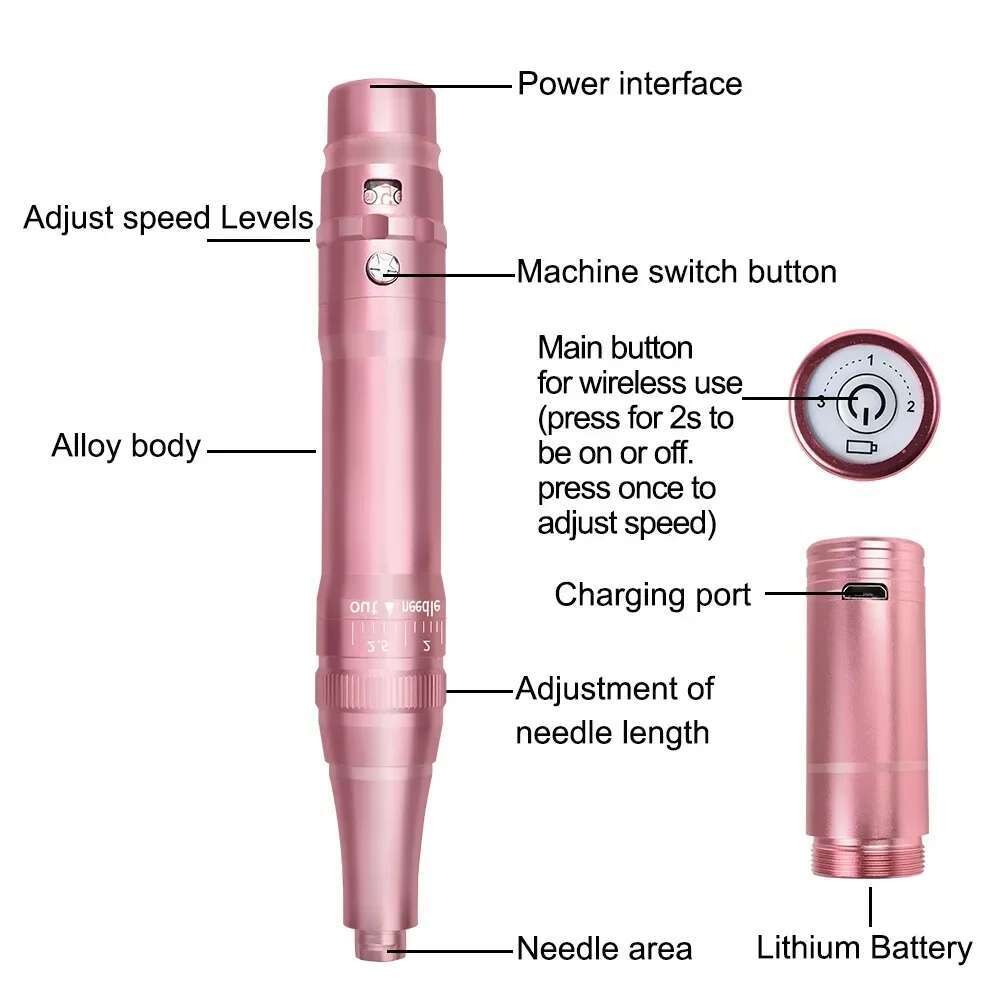 Permanent Wireless hine Kit Battery Microblading Pen Eyebrows ...