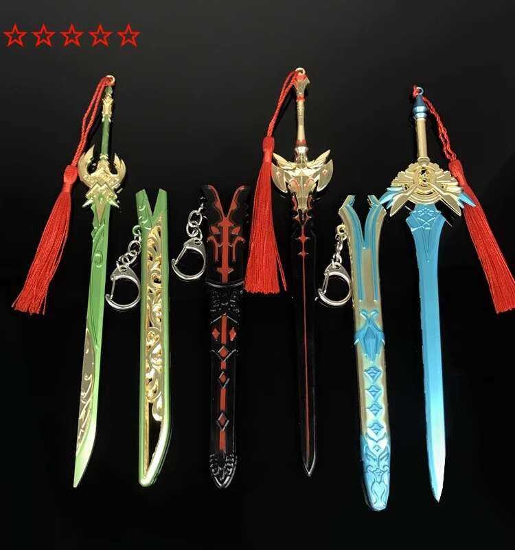 Genshin Impact Five Star Weapon Diluk Sky Blade Wind Blade Black Sword ...
