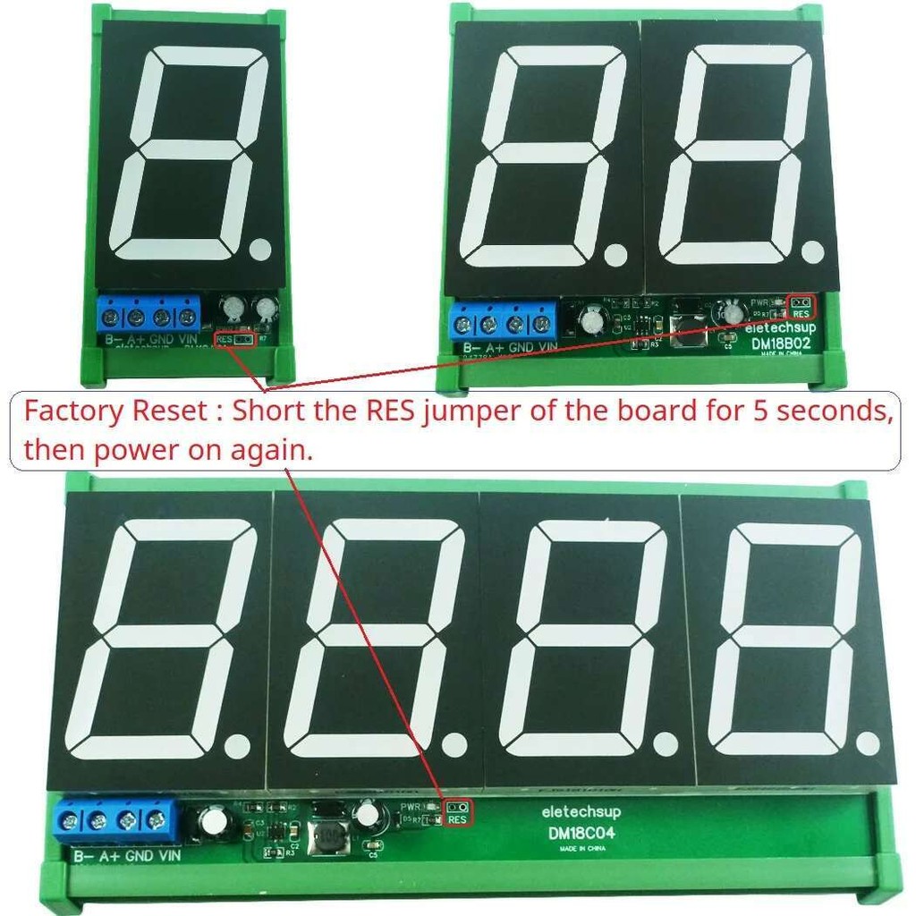 1.8 pulgada RS485 Modbus Rtu Tube LCD LED Display Module DC 12V 24V ...