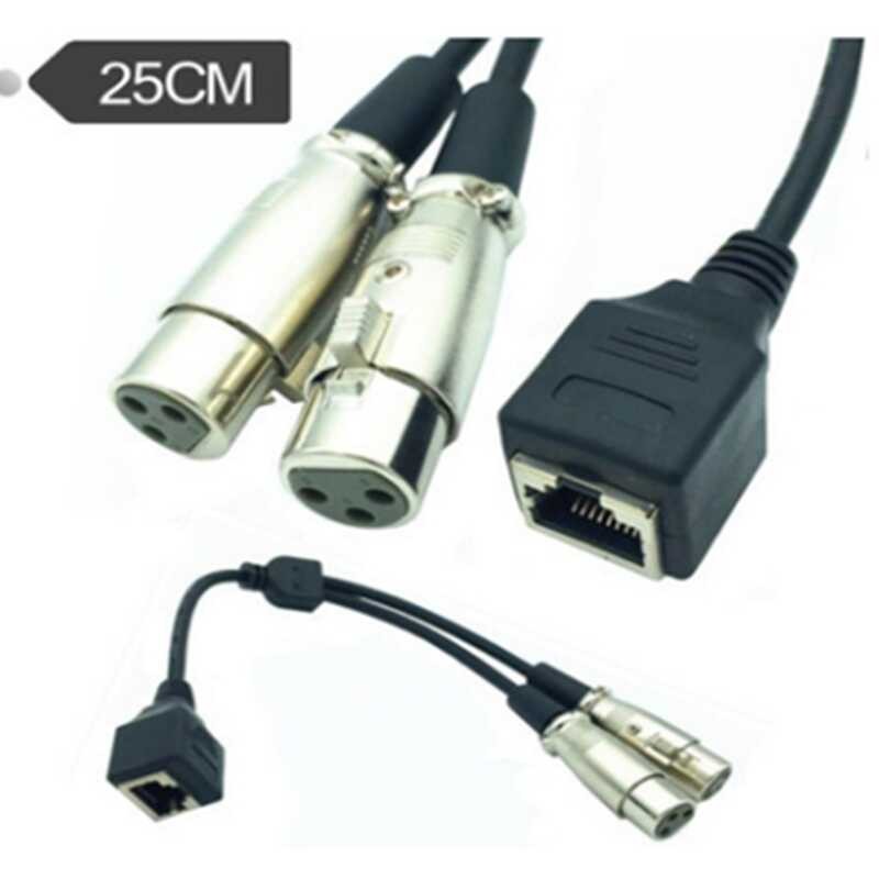 net Cable 2 * XLR Female Adapter To Rj45 Ethernet Cable Female Port ...