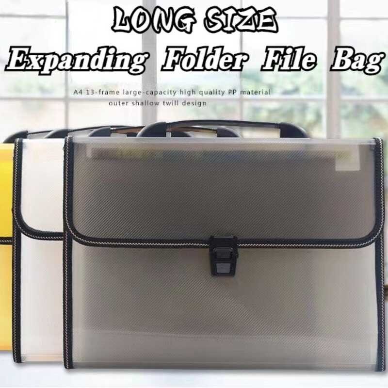Expanding Briefcase Long Folder Tote Bag Envelope Storage Document File ...
