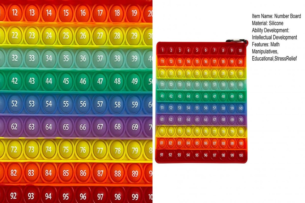 Kids Number Board Rainbow Hundreds Chart Colorful Rainbow Bubble Pop ...