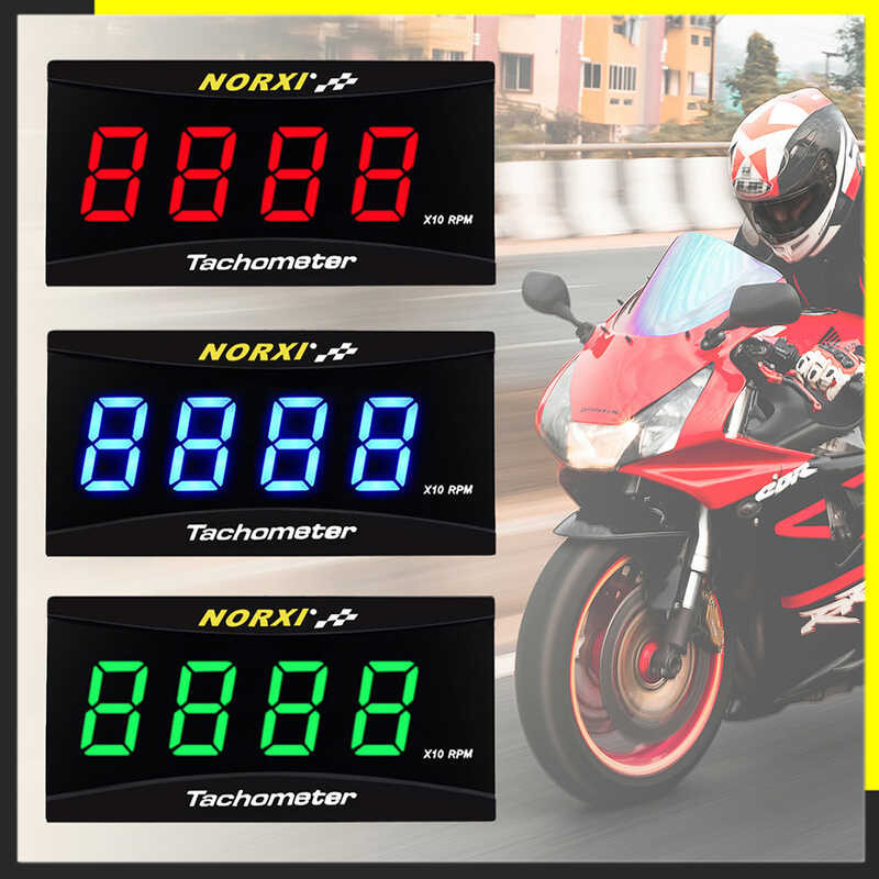 Koso Mini RPM Meter Digital Square LCD Display Engine Tach Hour Meter ...