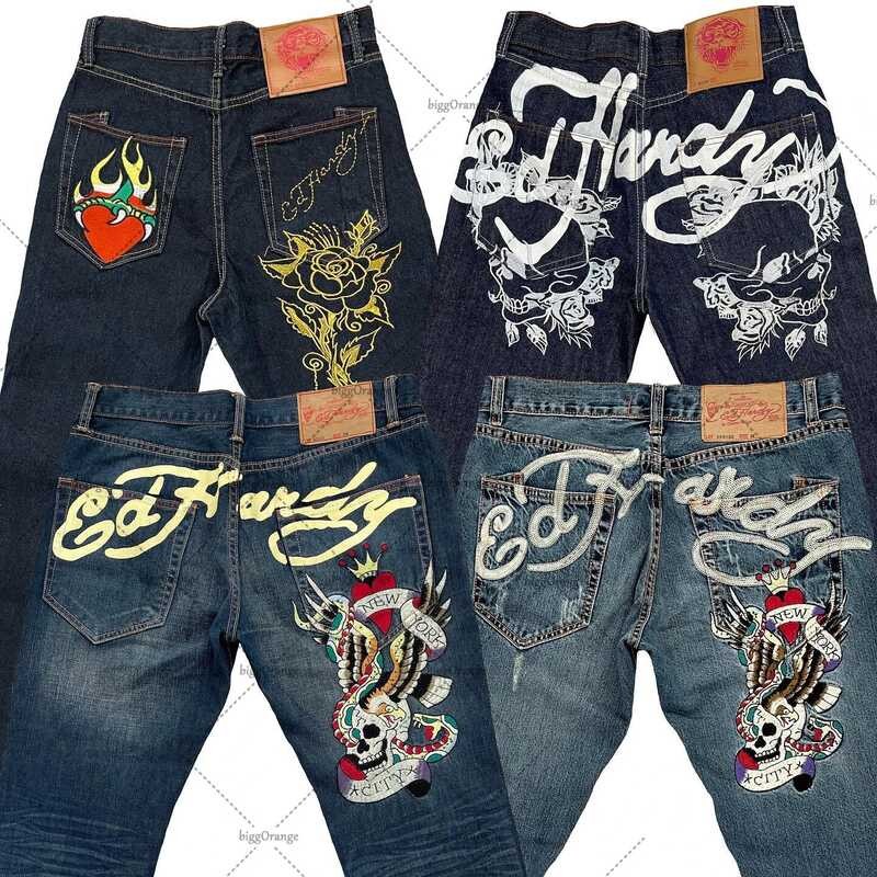 Stock-European Ready And American Style Street Jeans Male Y2k Printed ...